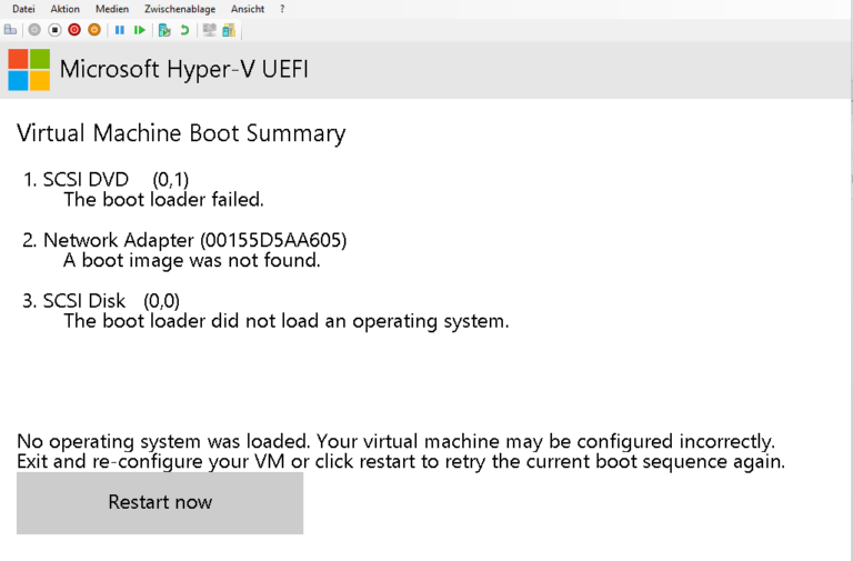 Hyper-V – Wie man den „The Boot Loader Failed“ Fehler bei der ...